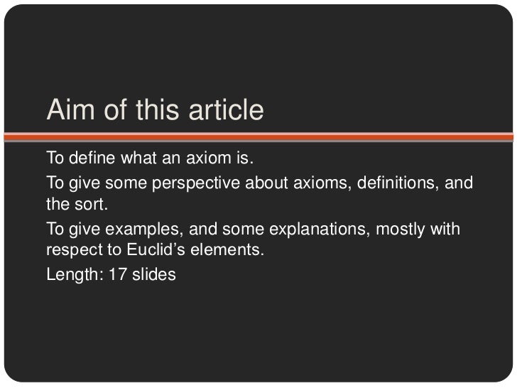 What Is An Axiom What Is An Axiom