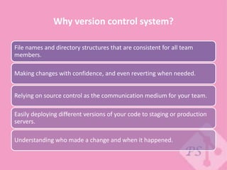 What is and why version control systems | PPT