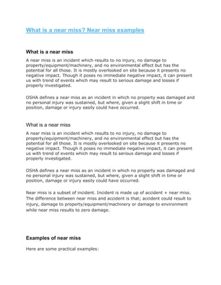 What is a near miss | PDF