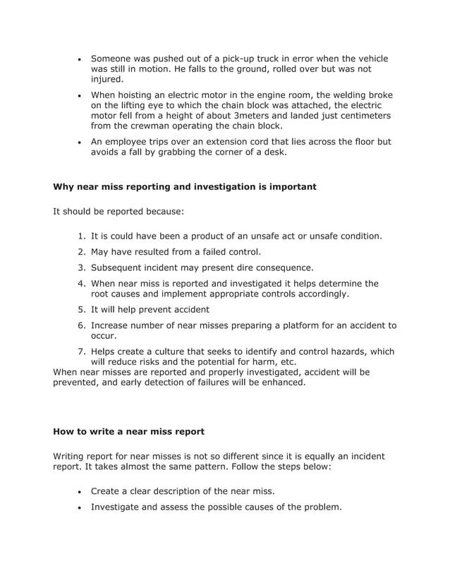 What is a near miss | PDF