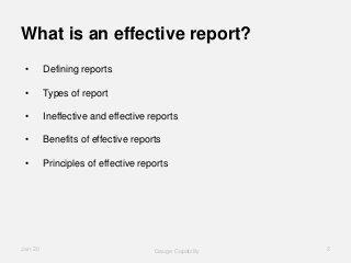 What is an effective report?