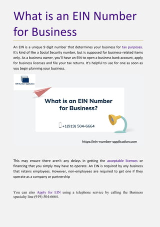 What is an ein number for business | PDF | Business | Business and Finance