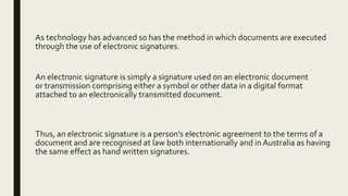 What is an Electronic Signature - Leigh Barker Tangible Assets | PPT