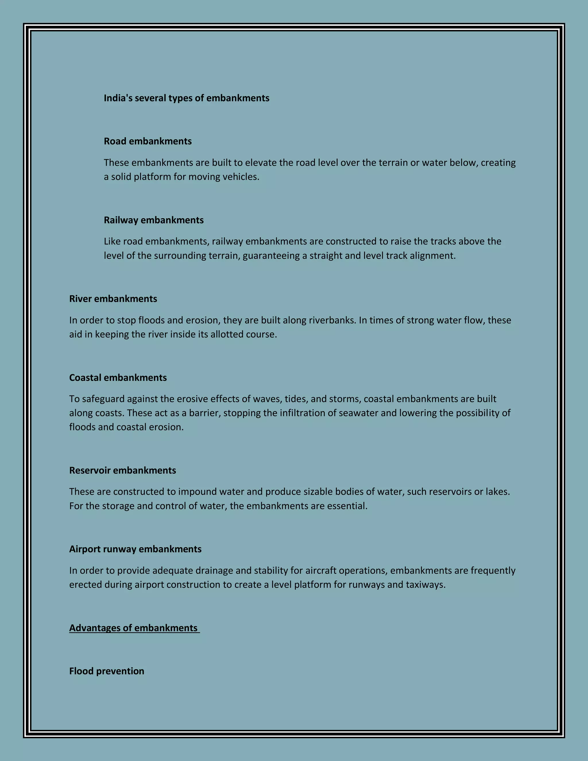 What is an embankment and why is it important in road.pdf