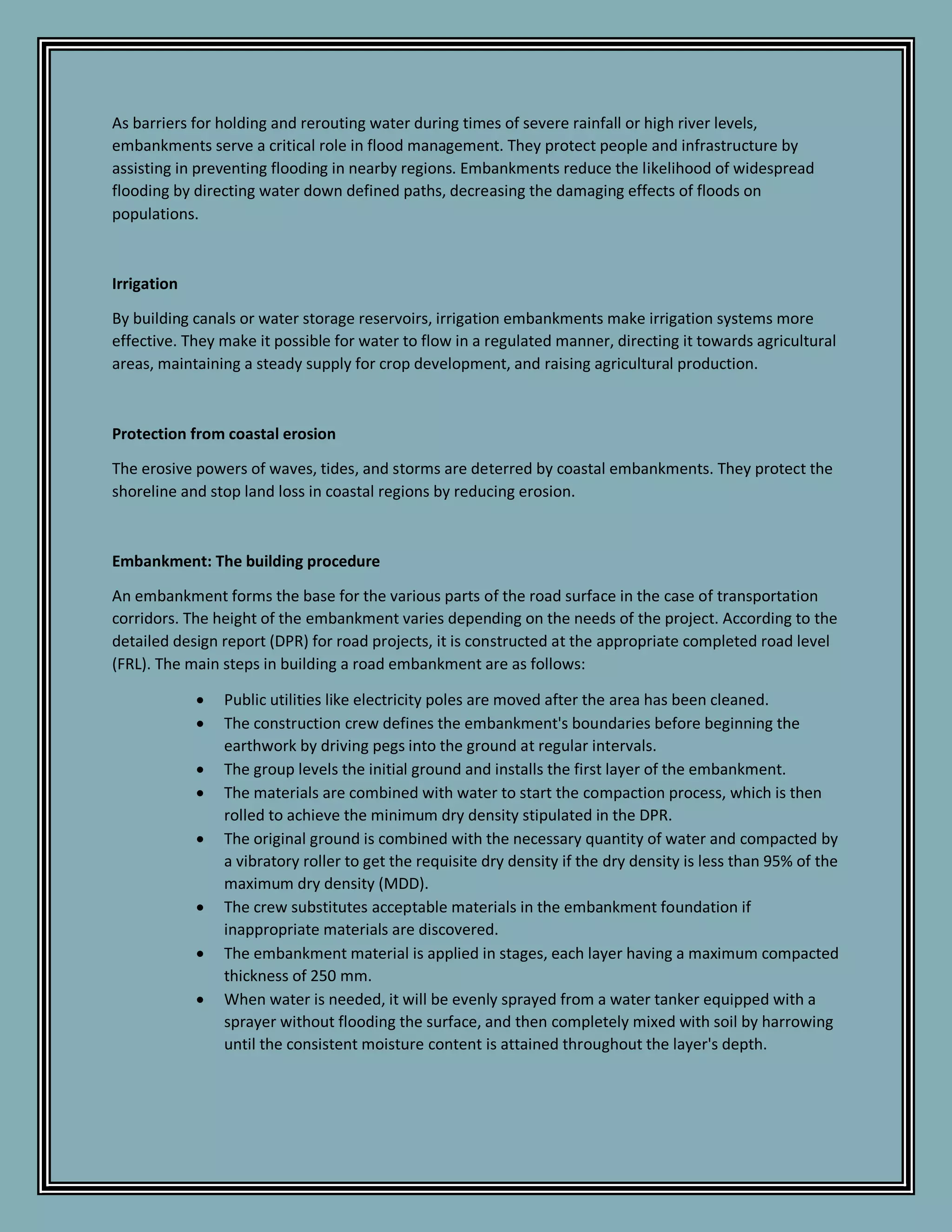 What is an embankment and why is it important in road.pdf