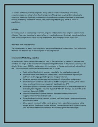 What is an embankment and why is it important in road.pdf