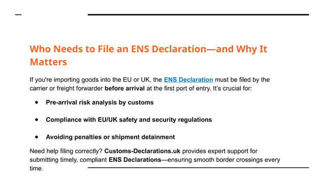 What is an ENS Declaration (Entry Summary Declaration).pptx