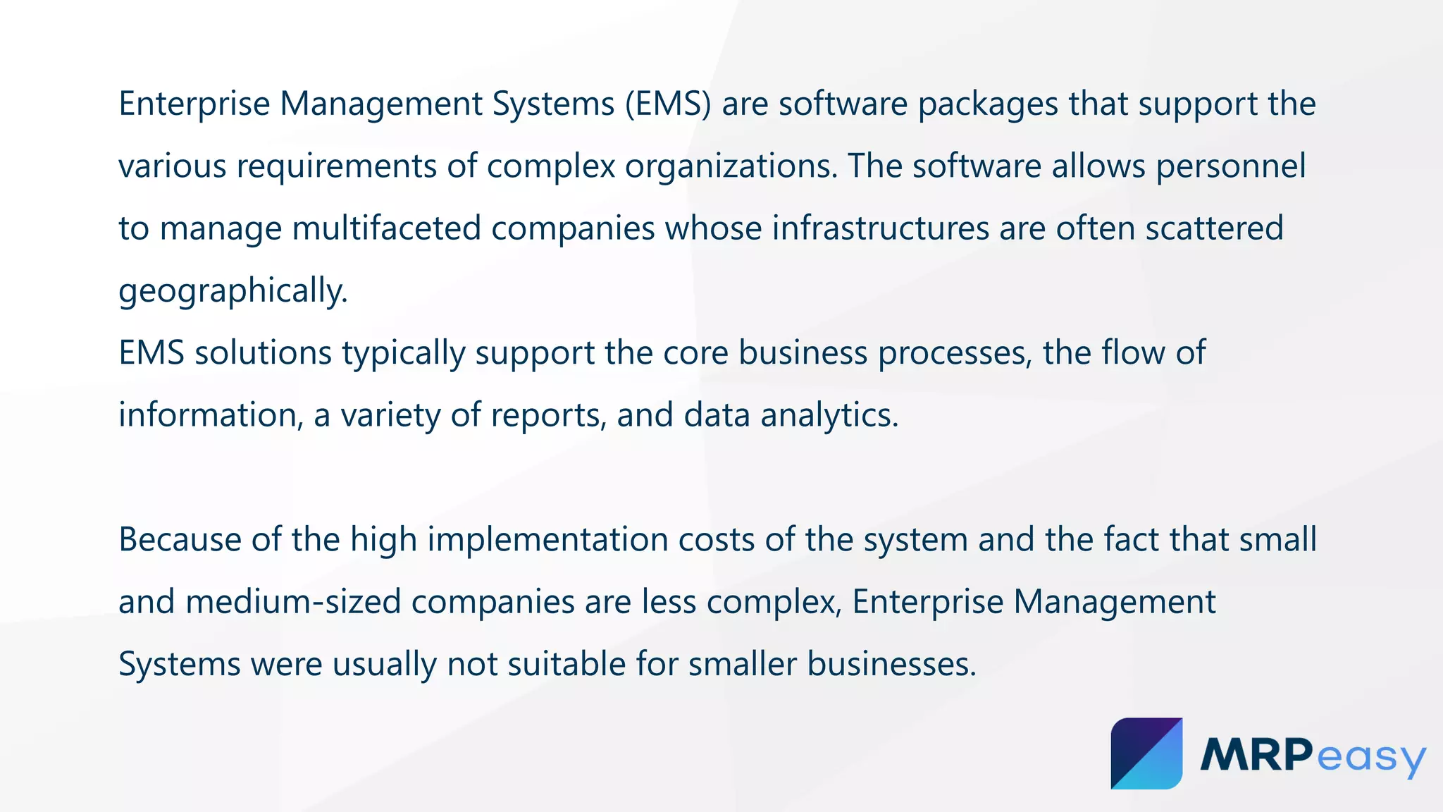 What is an enterprise management system? | PDF