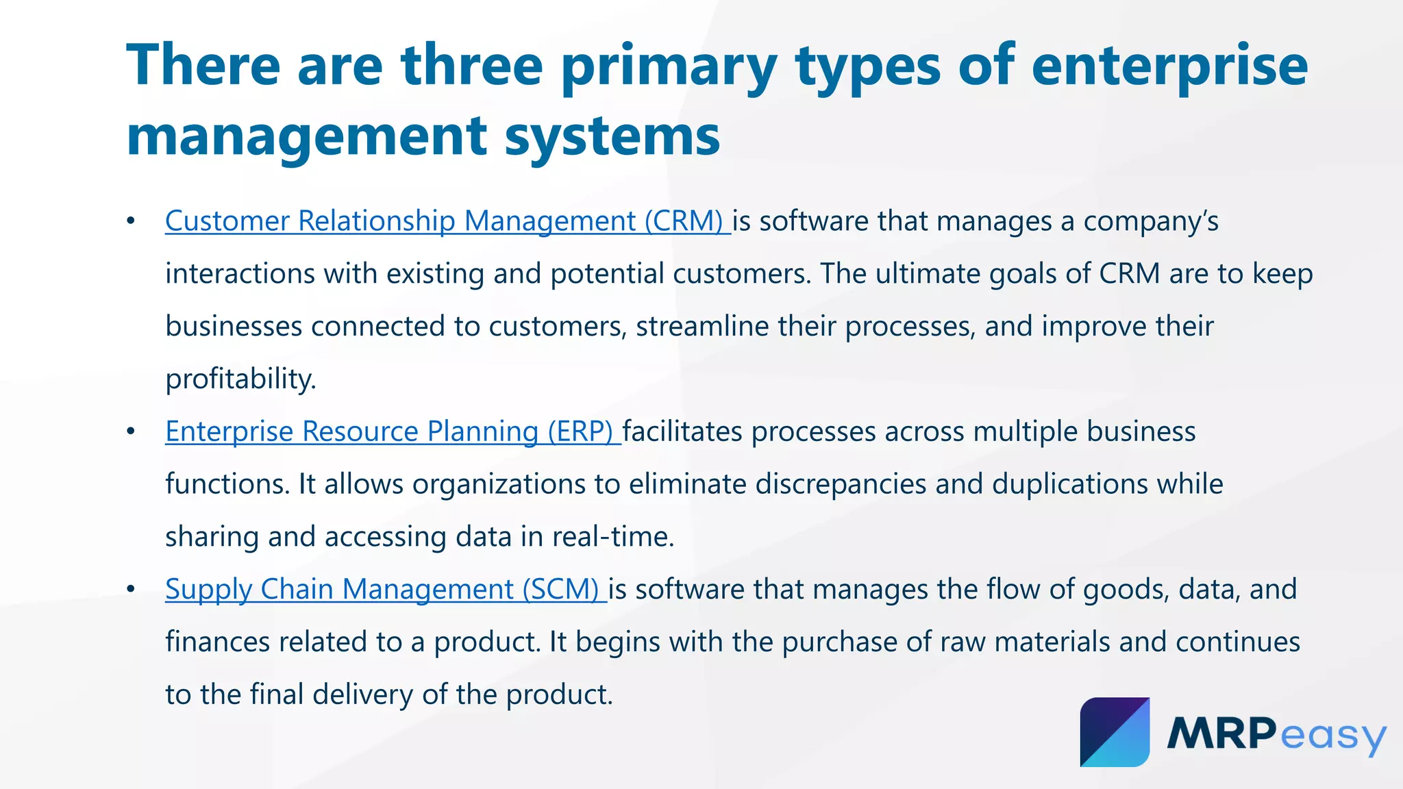 What is an enterprise management system? | PDF