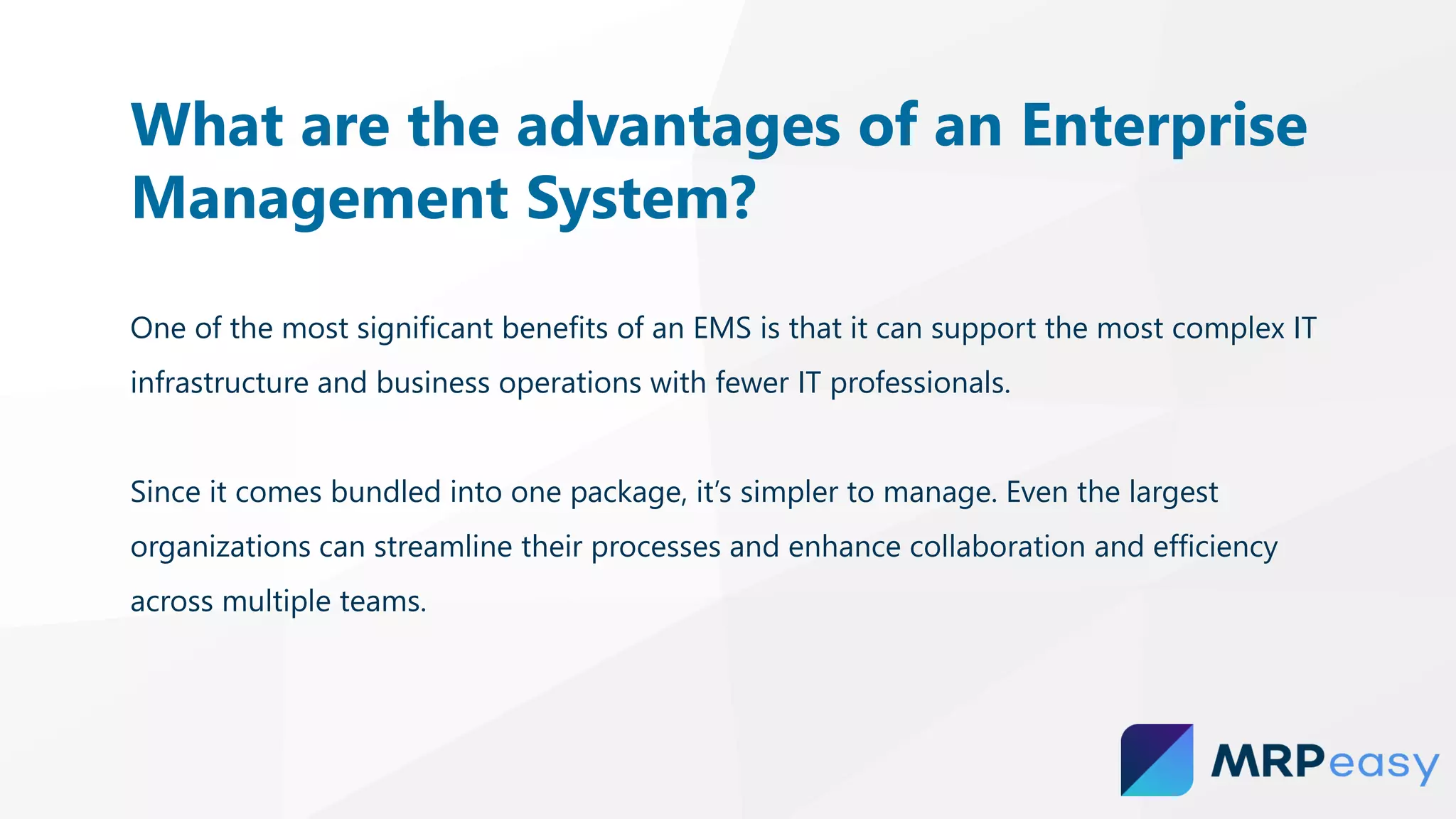 What is an enterprise management system? | PDF
