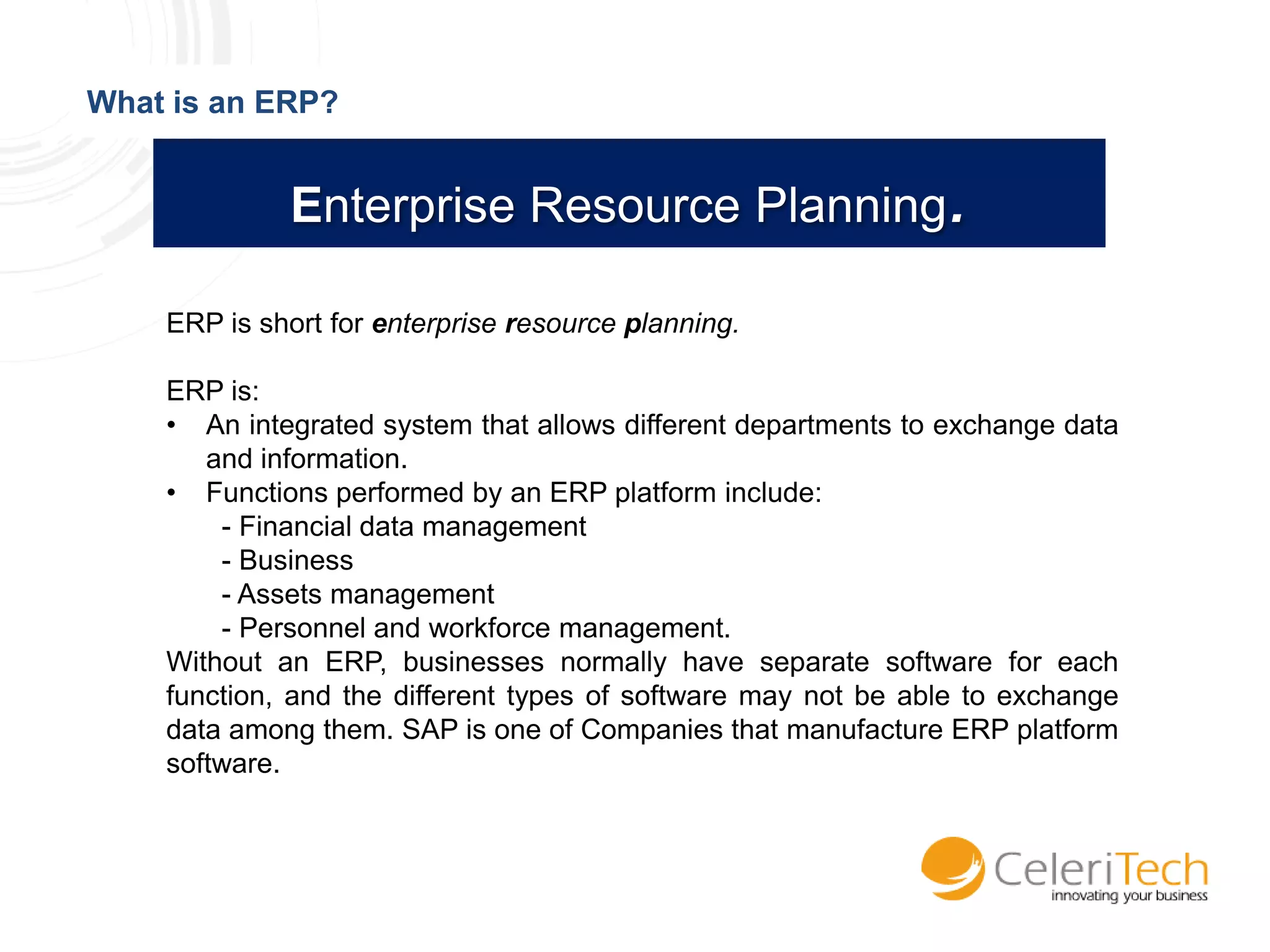 What is an erp.ppt | Free Download