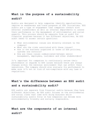 What is an esg audit? | DOCX
