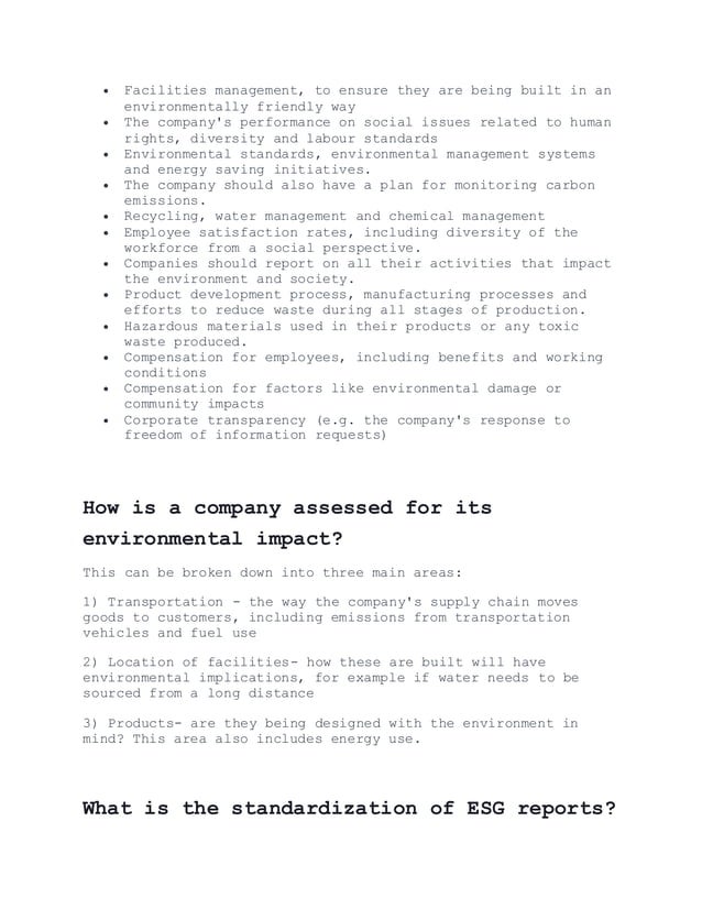 What is an esg audit? | DOCX | Financial Regulation | Economy