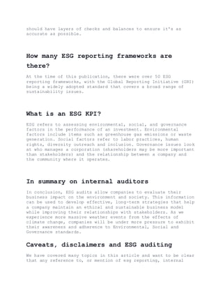 What is an esg audit? | DOCX