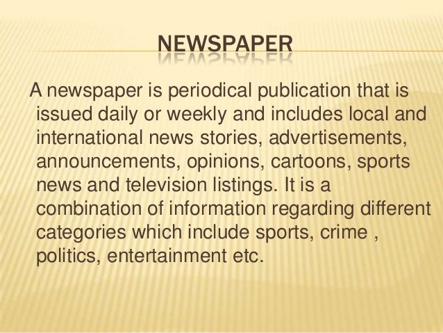 What is a newspaper