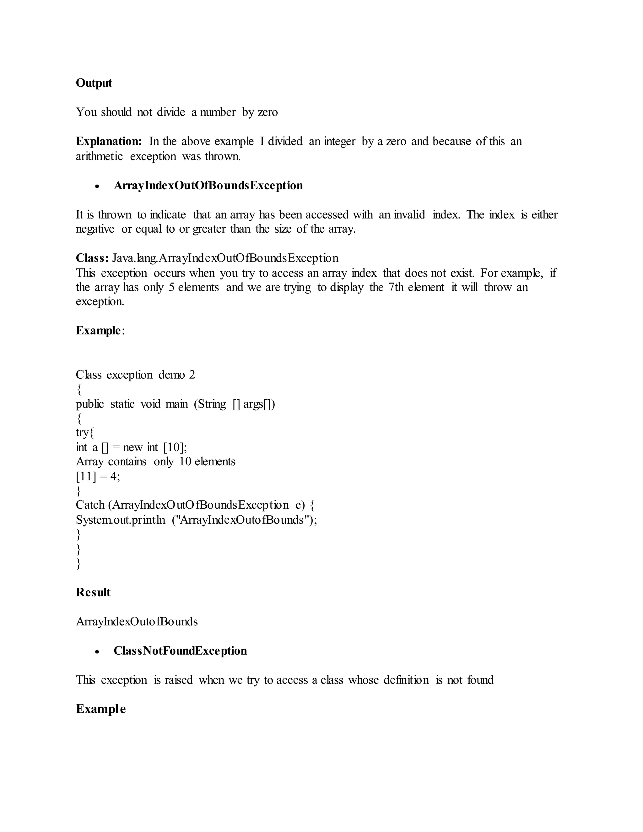 What Is An Exception In Java Pdf