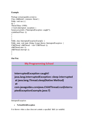 What is an exception in java? | PDF