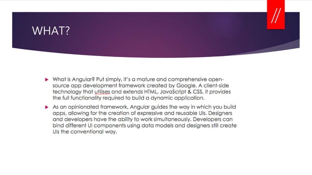 What is angular? Non-techie summary | PPT