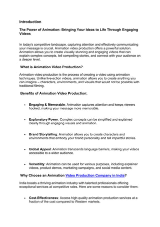 What is Animation Video Production: A Guide | PDF