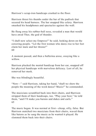 What is an important theme in the short story Harrison Bergeron | DOCX ...