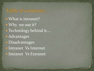 What is an intranet | PPTX