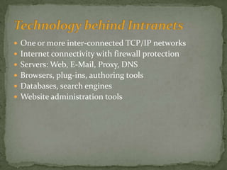 What is an intranet | PPTX