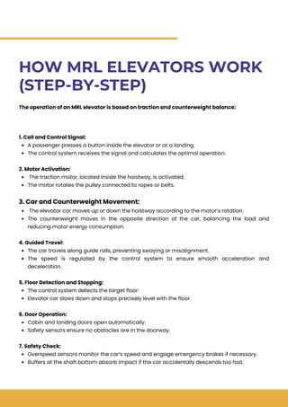 WHAT IS AN MRL ELEVATOR AND HOW IT WORKS. | PDF