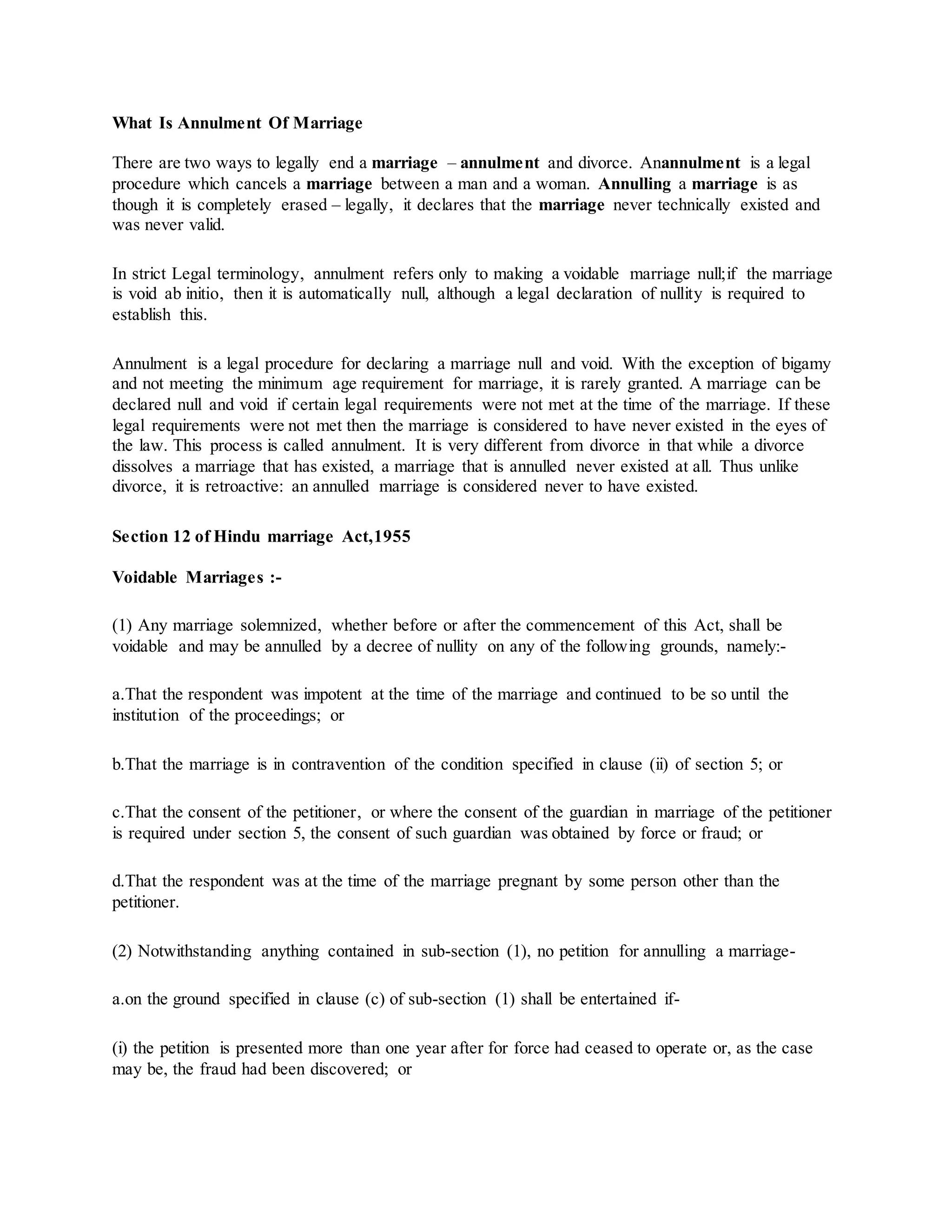 What is annulment of marriage | DOCX