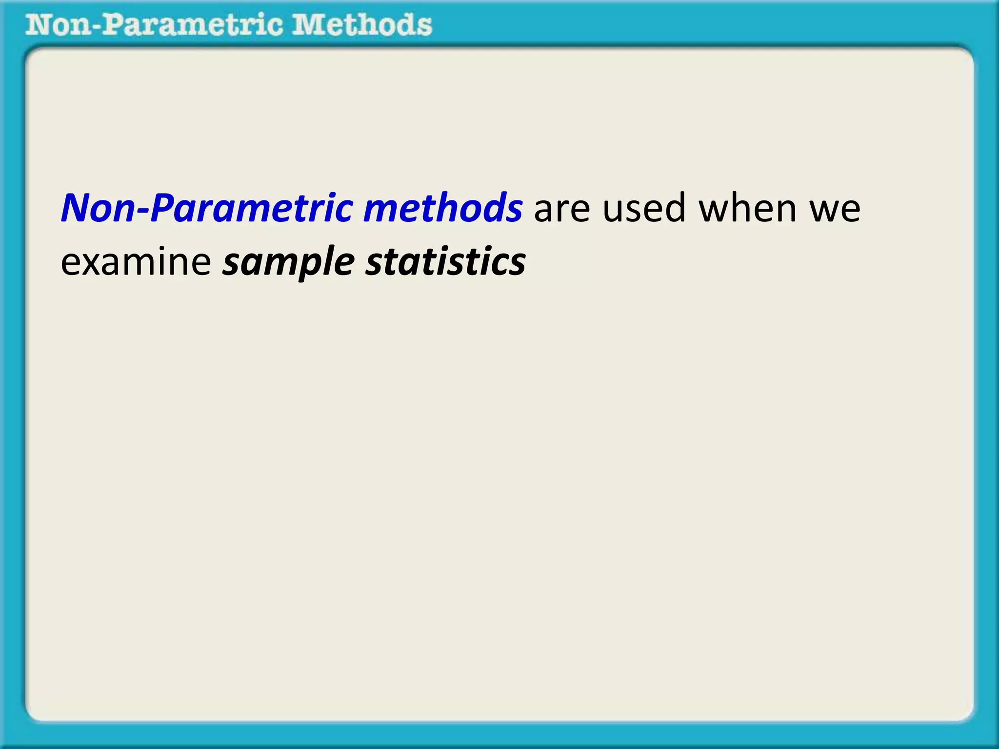 What is a nonparametric method? | PPT