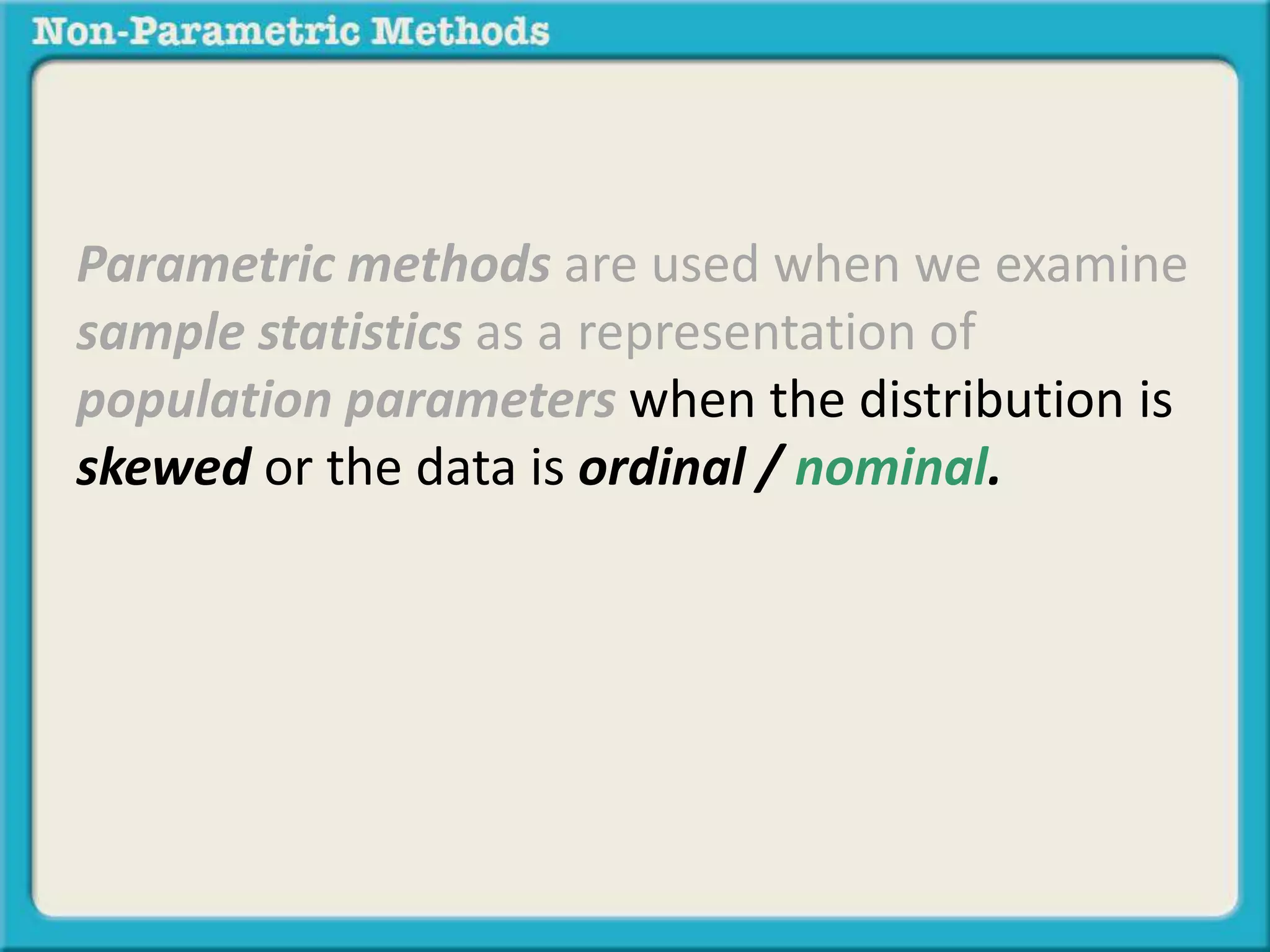 What Is A Nonparametric Method Ppt