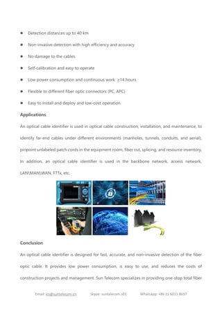 What is an Optical Cable Identifier | PDF