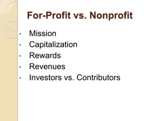 What is a not for-profit organization | PPT