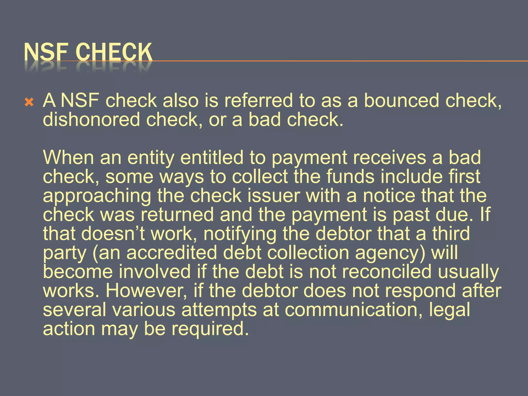 What Is a NSF Check? | PPT