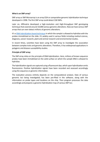 What is an SNP array and their benefits.pdf
