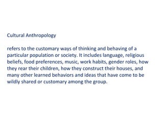 What is anthropology | PPT