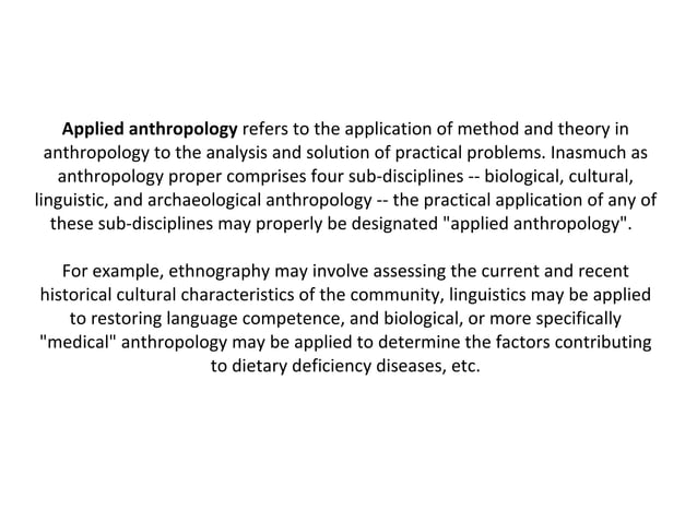 What is anthropology | PPT | Science