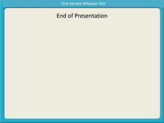 What is a one sample wilcoxon test | PPT
