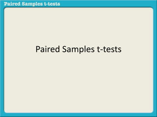 What is a paired samples t test | PPTX