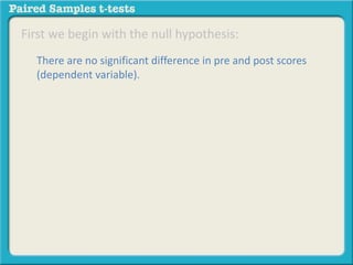 What is a paired samples t test | PPTX