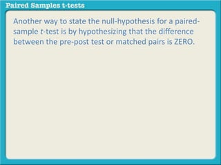 What is a paired samples t test | PPTX