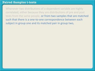 What is a paired samples t test | PPTX