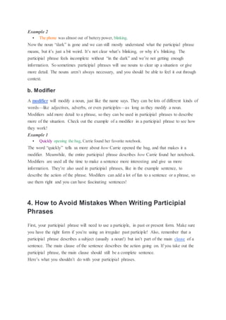 What is a participial phrase | DOCX