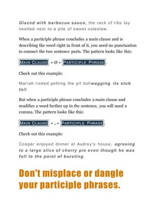 What is a participial phrase | DOCX