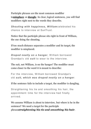 What is a participial phrase | DOCX