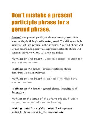Participial Phrase Examples