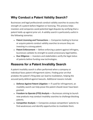 What is a Patent Validity / Invalidity Search? | Complete Guide | InventionIP | PDF