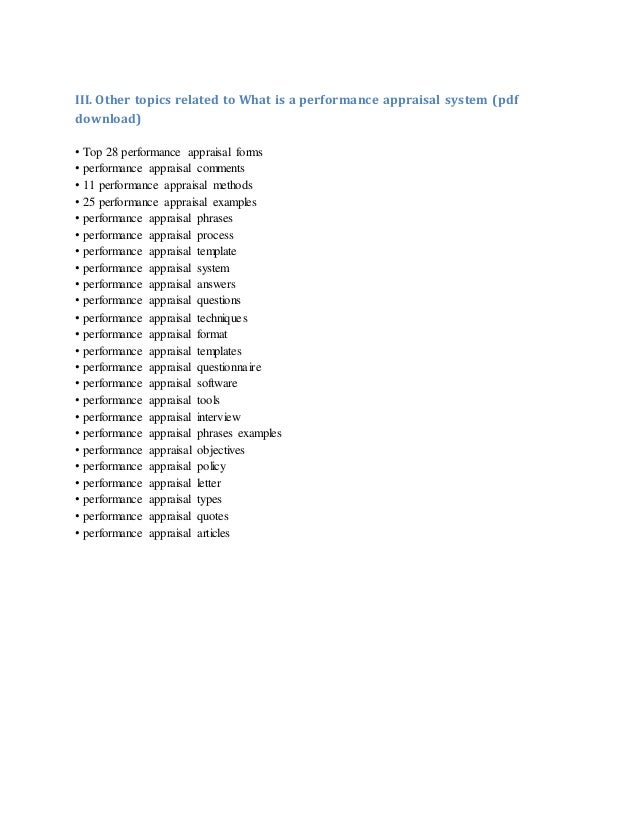 What Is A Performance Appraisal System what-is-a-performance-appraisal-system