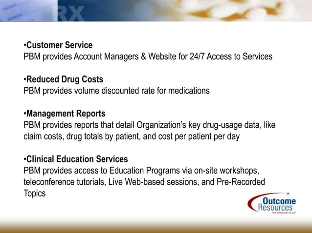 What Is A PBM? Hospice Pharmacy Services | PPSX | Pharmaceutical ...