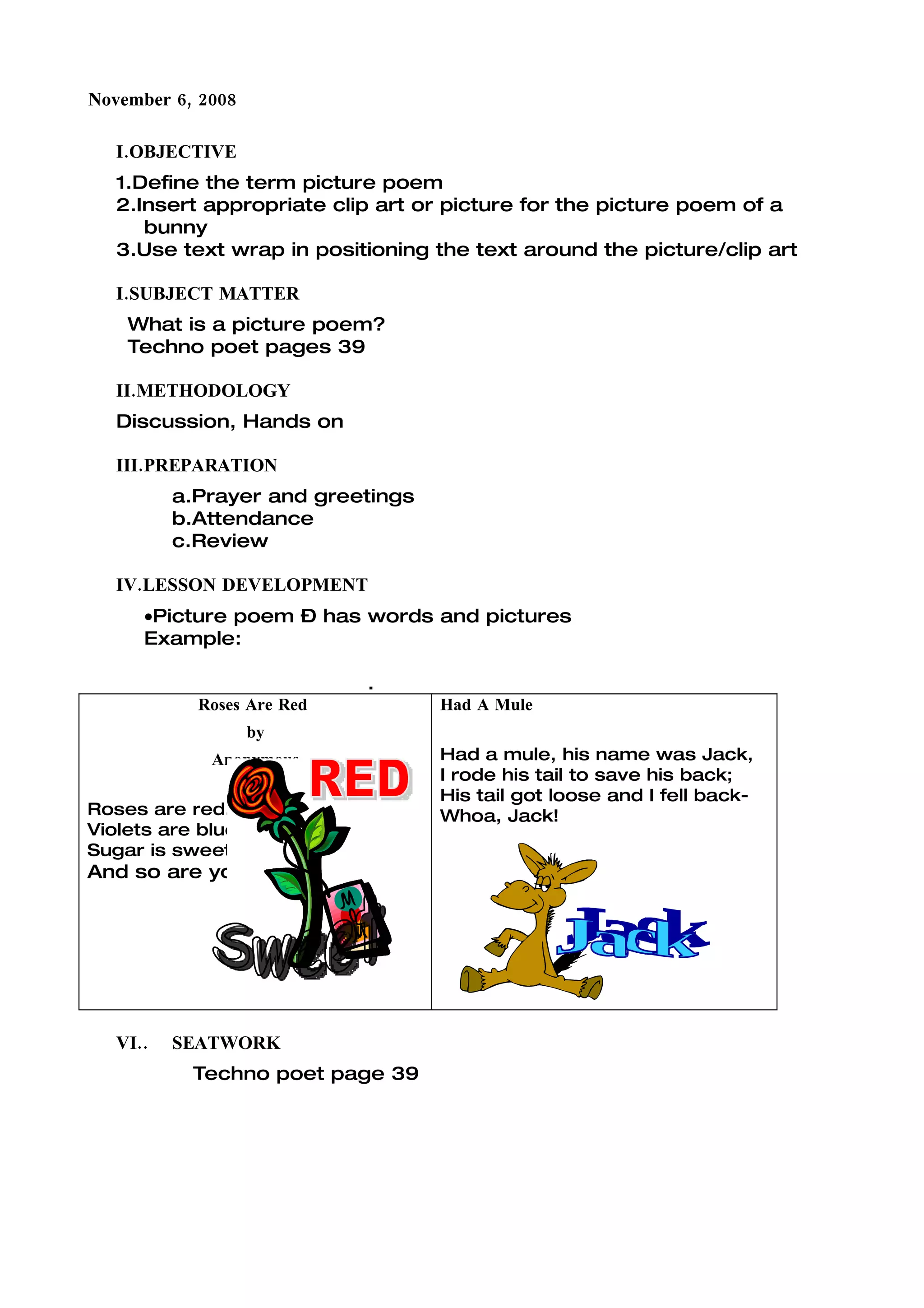 What Is A Picture Poem | PDF