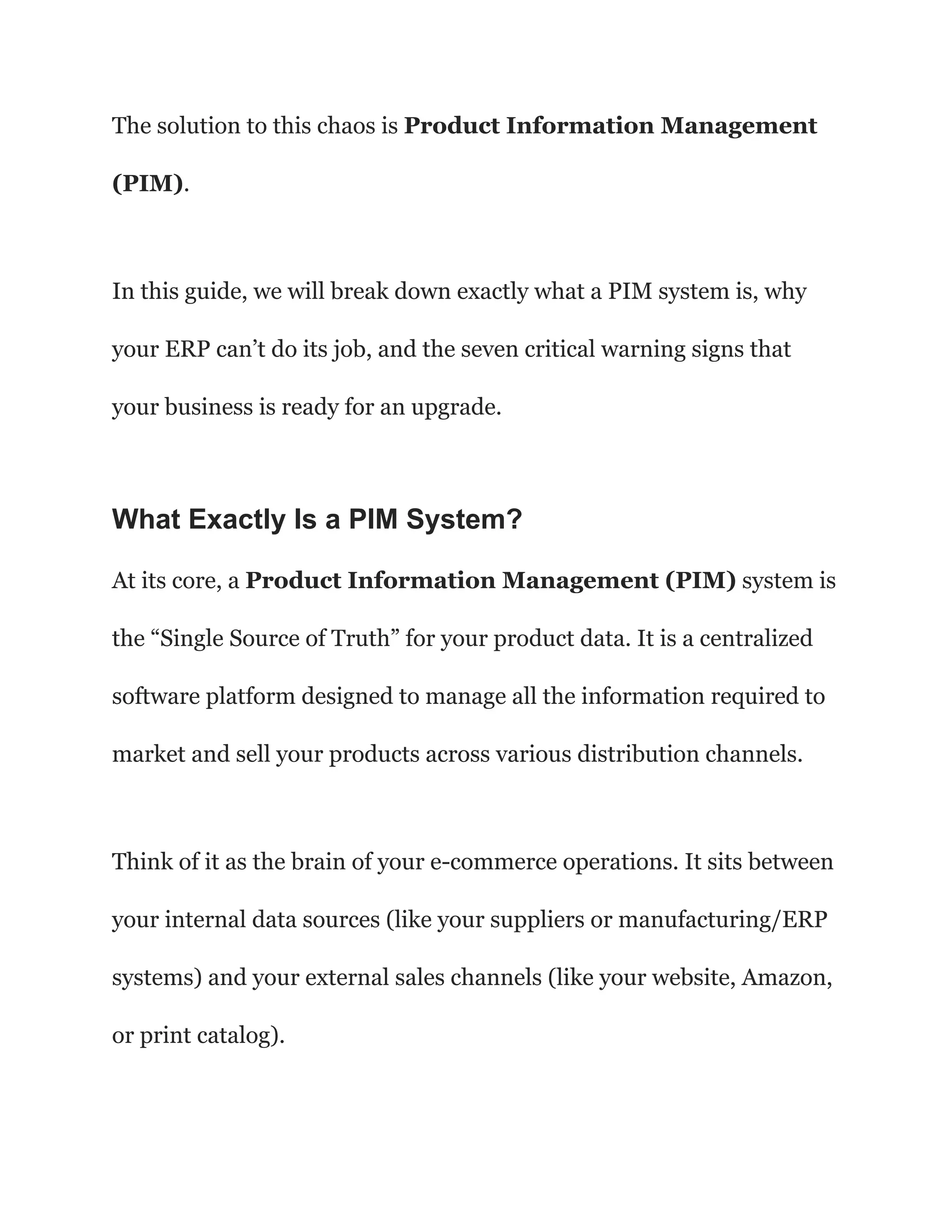 What Is a PIM System? (And 7 Signs You Need One Now) | PDF